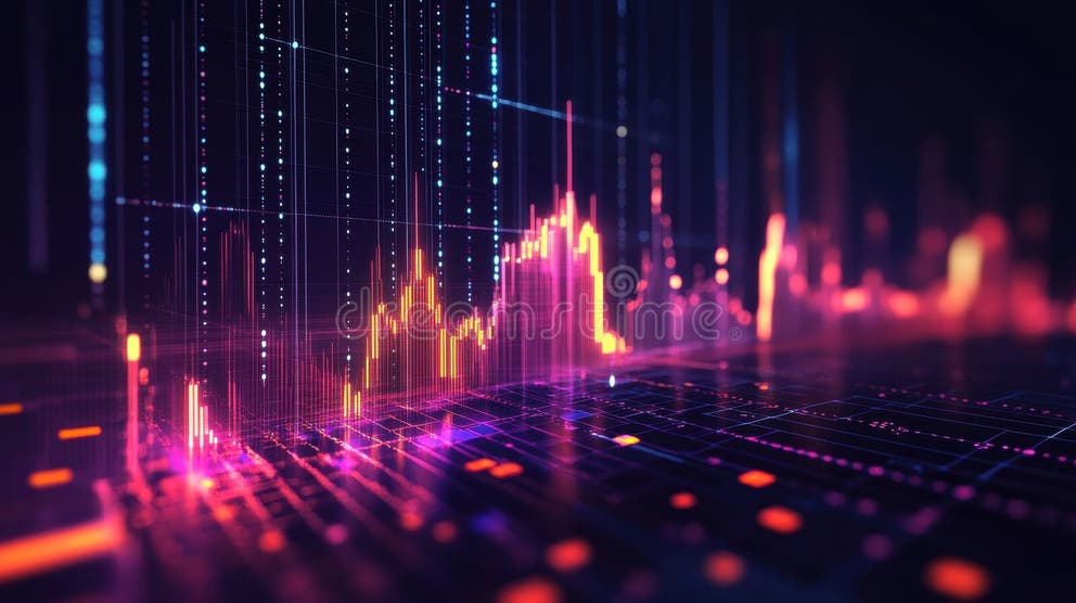 A Colorful Display of Data and Lights Stock Illustration - Illustration ...