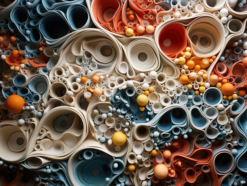A Colorful Display of Different Colored Objects Swirls with One of Them ...