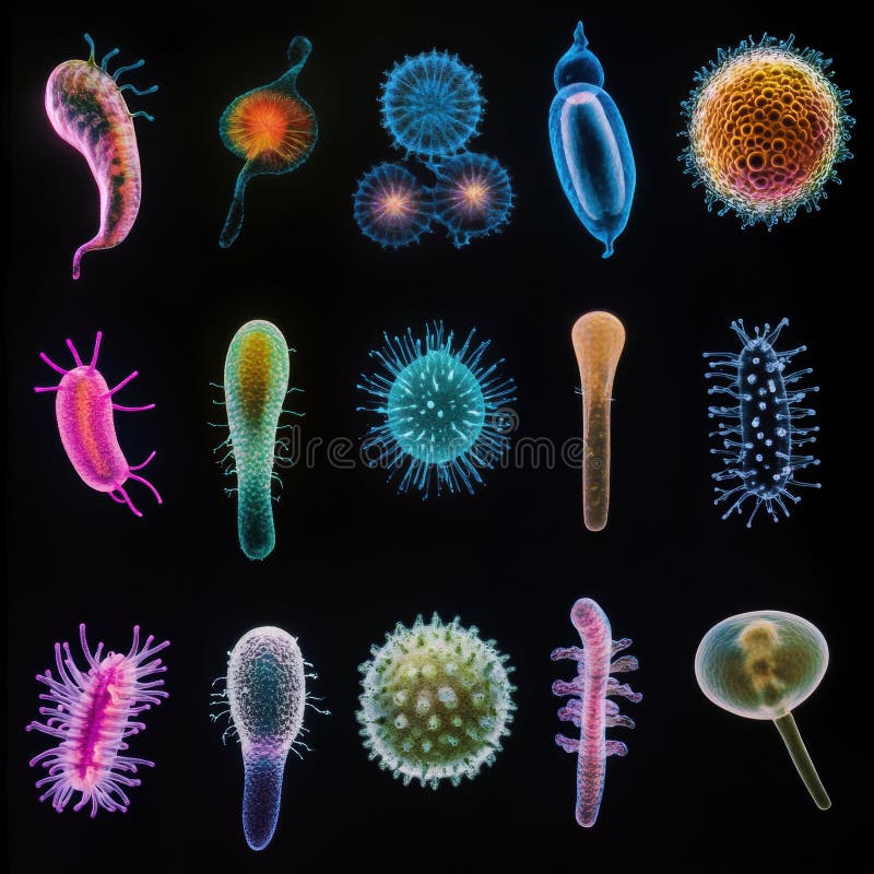 Evolving Bacteria Exhibit Diverse Shapes and Colors Showcasing ...