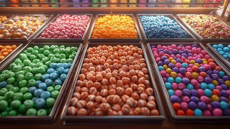 A Colorful Display of Diverse Candy Varieties in Shops Featuring a ...