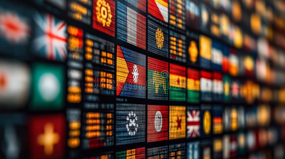 Colorful Display of Flags from Around the World Stock Photo - Image of ...