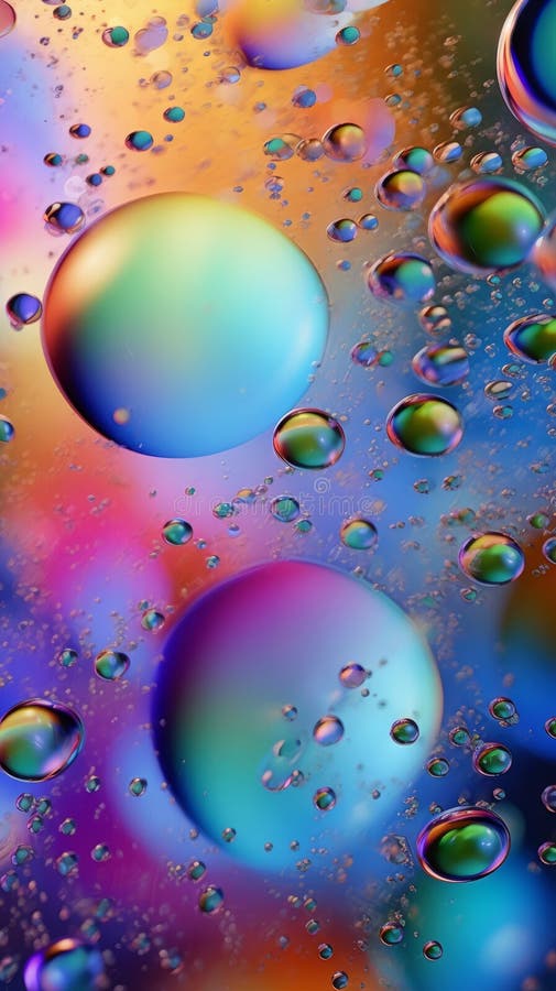 A Colorful Display of Floating Bubbles in the Air Stock Illustration ...