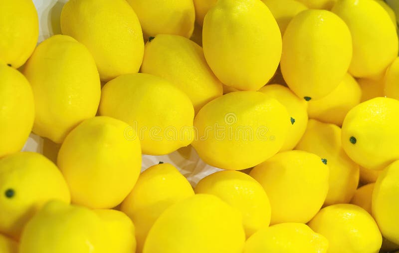 Colorful Display of Lemons in Market Stock Photo - Image of diet, color ...