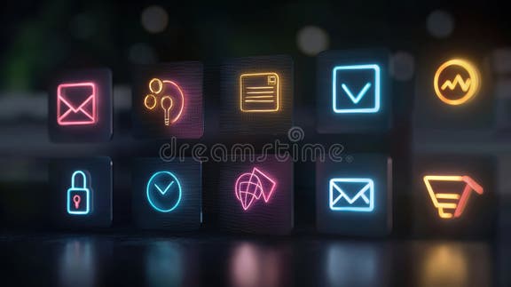 A Colorful Display of Neon Signs Representing Technical Support and ...