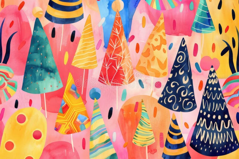 Colorful Display of Party Hats, Perfect for Celebrations Stock Photo ...