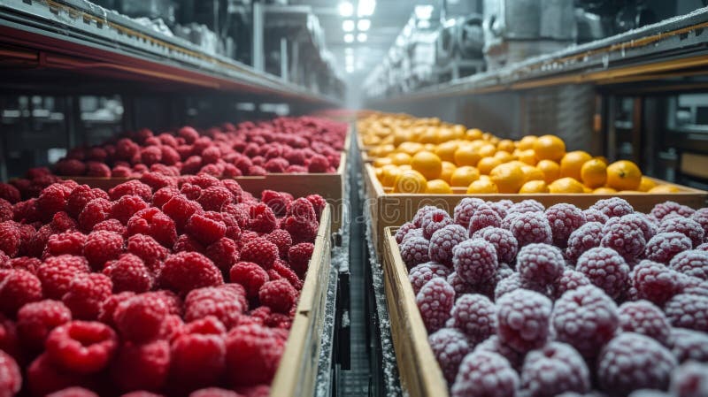 Colorful Display of Perishable Fruits in a Cold Storage Facility for ...