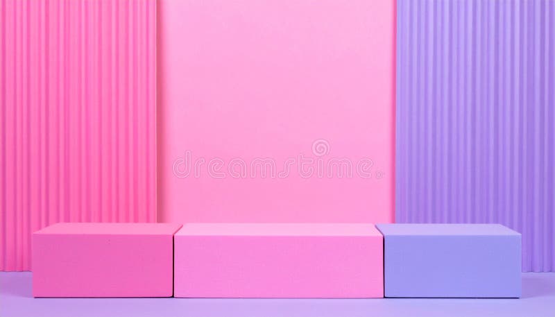 Colorful Display Platform: Geometric Forms, Vibrant Hues, Creating ...
