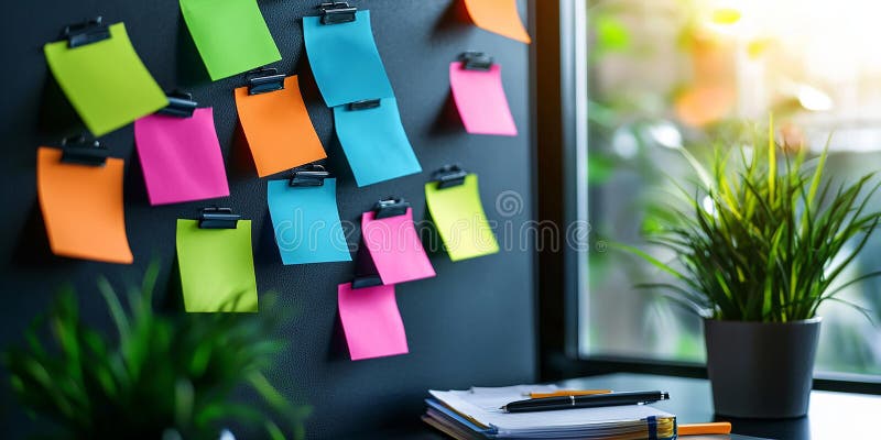 A Colorful Display of Sticky Notes on a Wall, Symbolizing Creativity ...