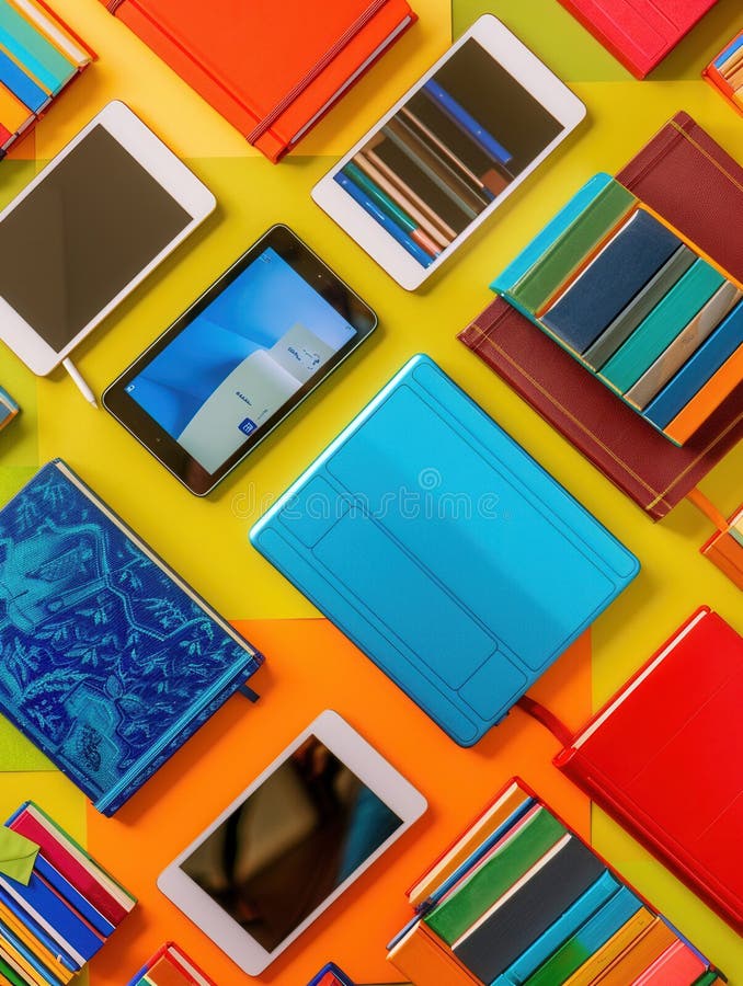 A Colorful Display of Tablets and E-readers Showcasing Educational ...