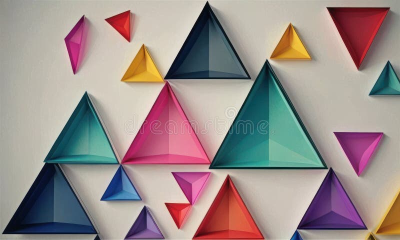 A Colorful Display of Triangles is Shown in this Image, with a White ...