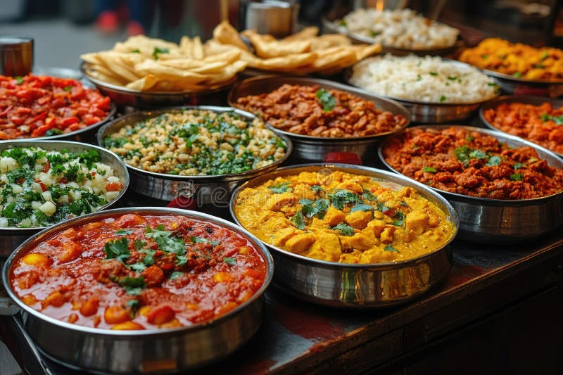 A Colorful Display of Various Foods on a Table Stock Photo - Image of ...
