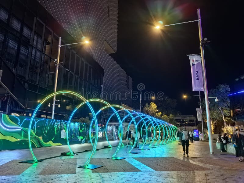 Colorful Display at Yagan Square, Perth, Australia. Editorial ...