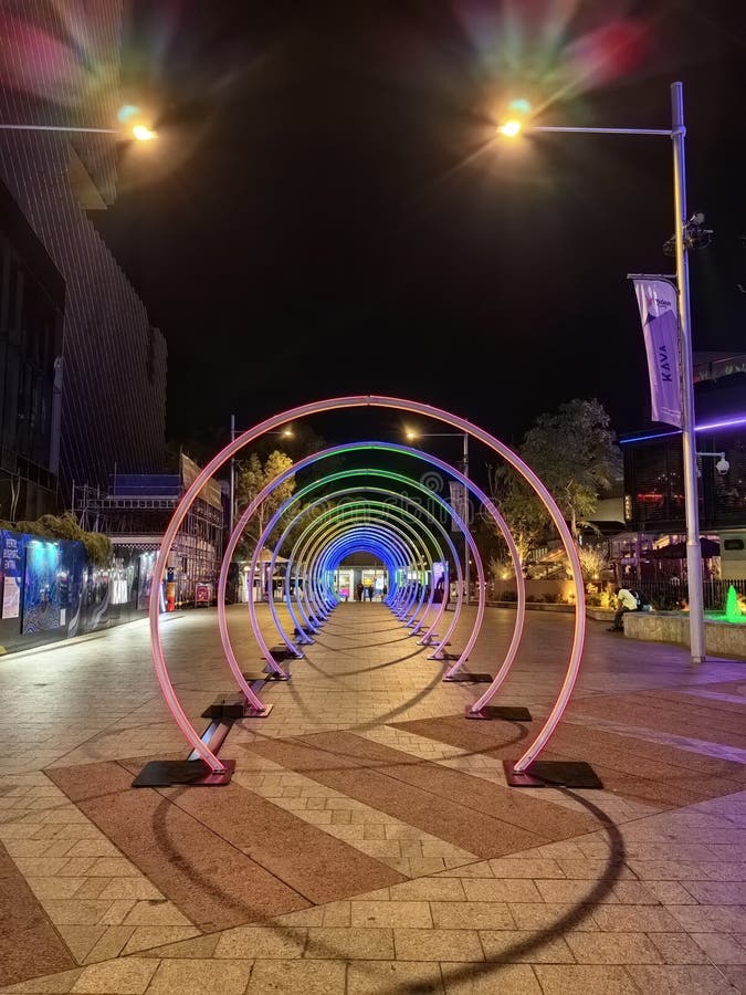 Colorful Display at Yagan Square, Perth, Australia. Editorial Stock ...