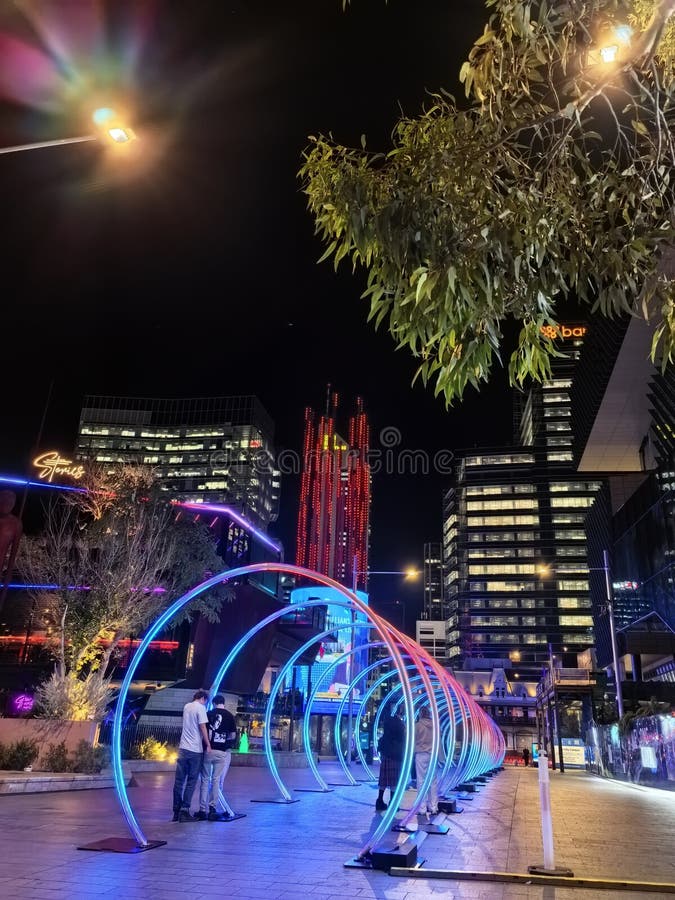 Colorful Display at Yagan Square, Perth, Australia. Editorial ...