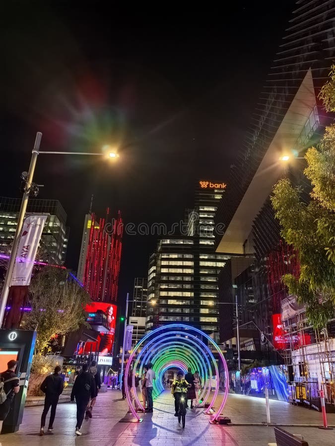 Colorful Display at Yagan Square, Perth, Australia. Editorial Stock ...