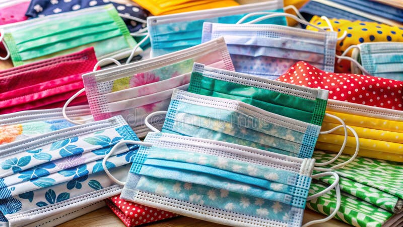 Colorful Disposable Face Masks Ready for Use Variety of Patterns and ...