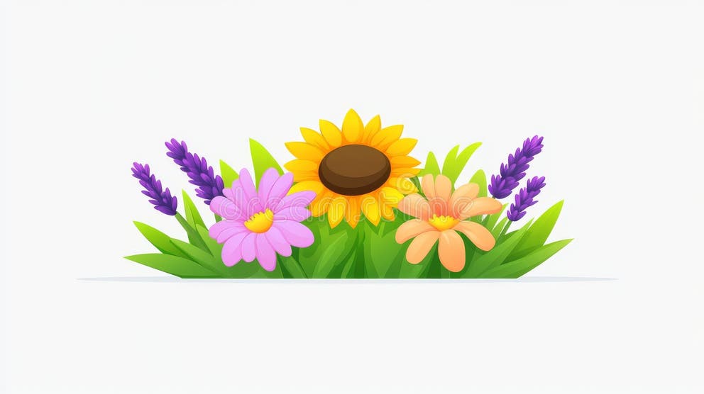 A Colorful and Diverse Array of Flowers in Multiple Sizes Stock ...