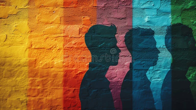 Colorful Diversity in Unity. Generative Ai Stock Illustration ...