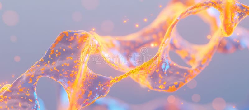Colorful Glowing DNA Cell Tissue Strands Background, Virus, Bacteria ...