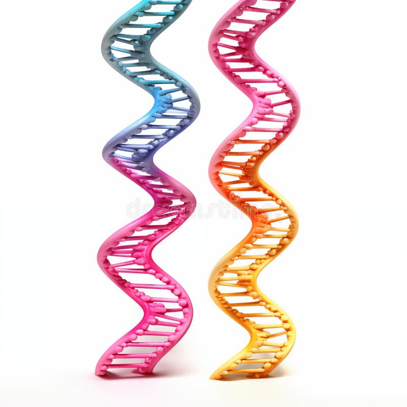 Colorful DNA Double Helix Illustration with a 3D Effect Stock ...