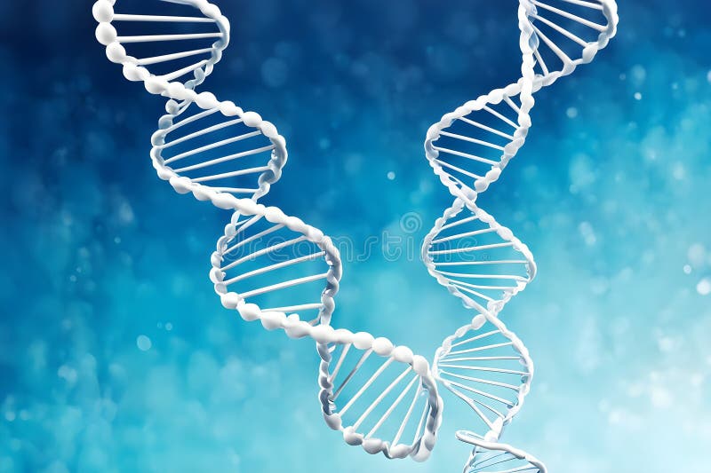 DNA Double Helix Structure Against Gradient Blue Background Stock ...