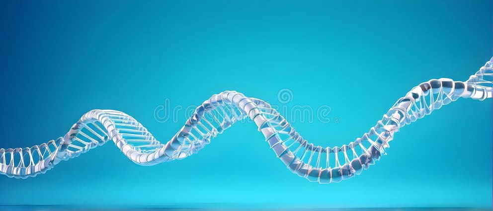 DNA Double Helix Structure Against Gradient Blue Background Stock ...