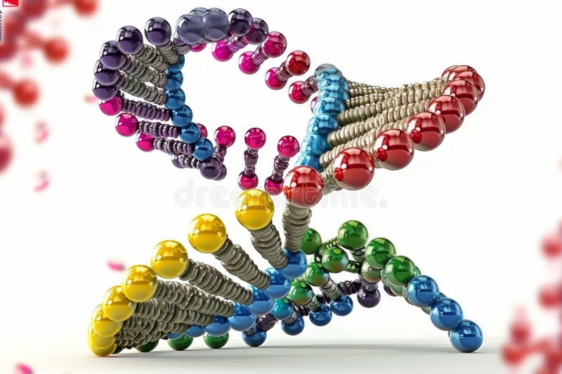 Colorful DNA Helix Model with Spheres, Vibrant and Artistic ...