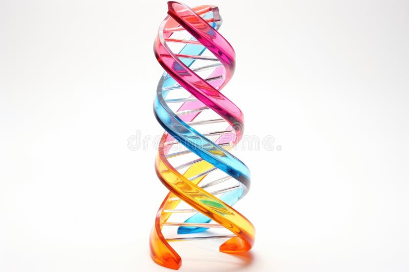 Colorful Dna Helix Model on a White Background Stock Image - Image of ...