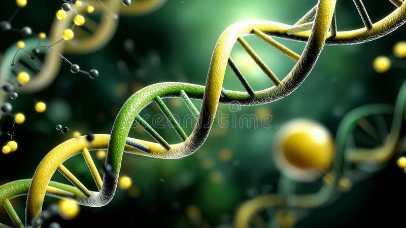 Colorful DNA Helix Structure in Molecular Biology Visualization Stock ...