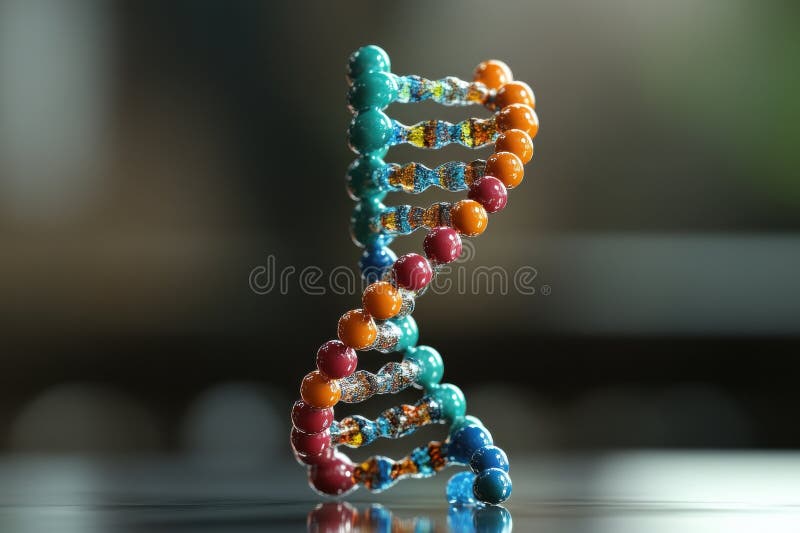 Colorful DNA Model in Bright Light Stock Illustration - Illustration of ...