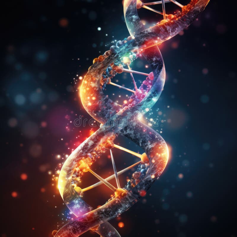 Colorful DNA Molecule. Conceptual Image of the Structure of the Genetic ...
