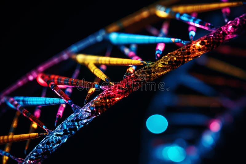 Colorful DNA Picture. Ai Generated Stock Illustration - Illustration of ...