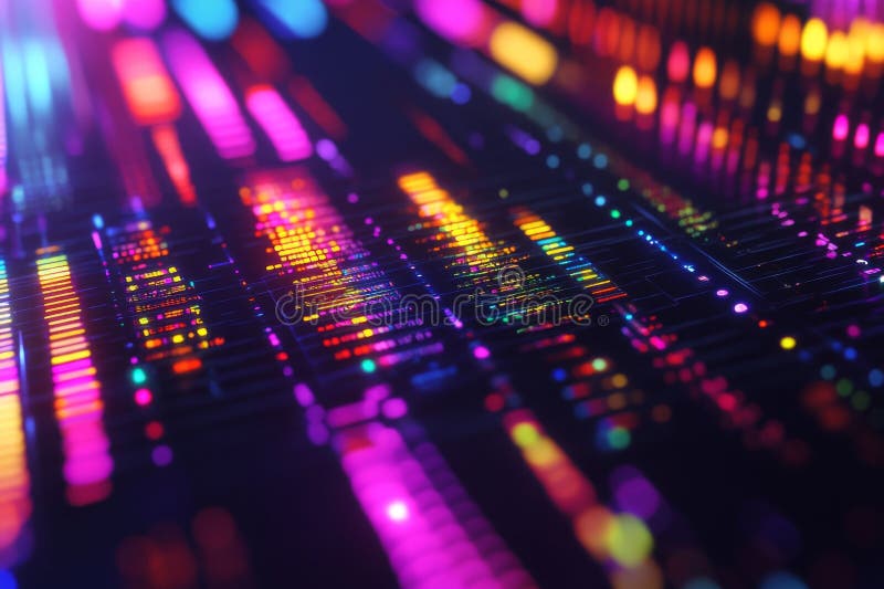 Colorful DNA Sequences Interface Stock Illustration - Illustration of ...