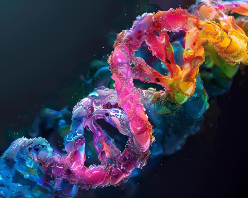 Colorful Dna Strand Abstract Art Illustration Stock Illustration ...