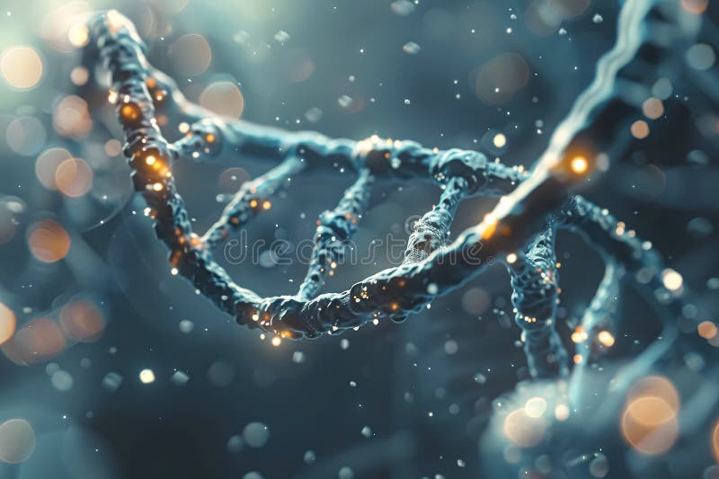 Colorful DNA Strand with a Blue and Pink Base Pair. Stock Photo - Image ...