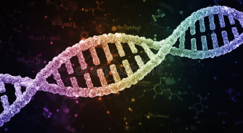 Colorful Dna Strand Illustrates Genetic Code and Molecular Structure ...