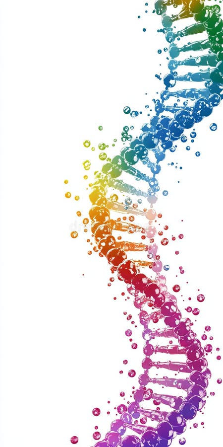A Colorful DNA Strand with a White Background Stock Illustration ...