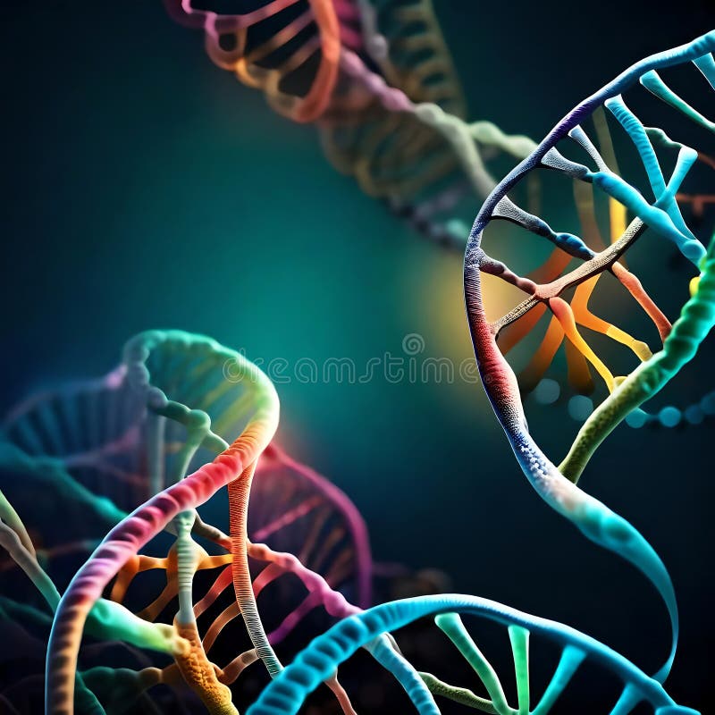 Colorful Dna - Ai Generated Image Stock Illustration - Illustration of ...