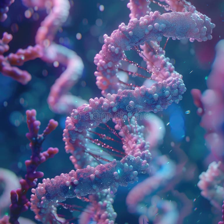 Colorful DNA Strands: a Molecular Masterpiece Stock Illustration ...