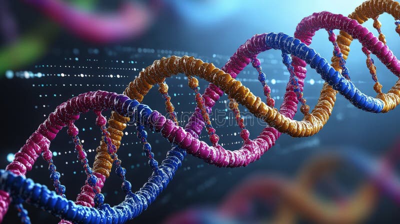 Colorful DNA Strands Represent Genetic Diversity and Biological ...