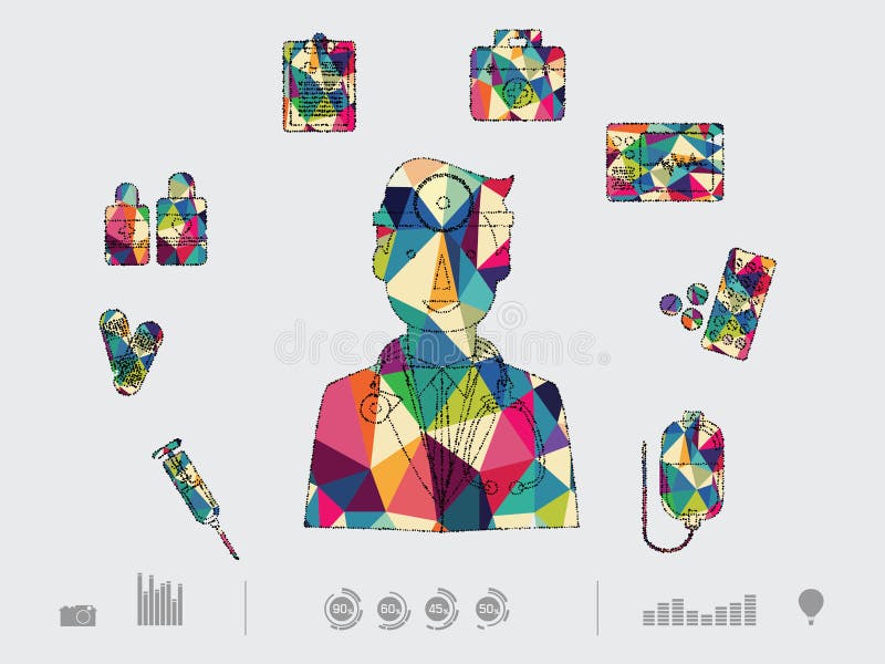 Colorful doctor stock vector. Illustration of doctor - 71791094