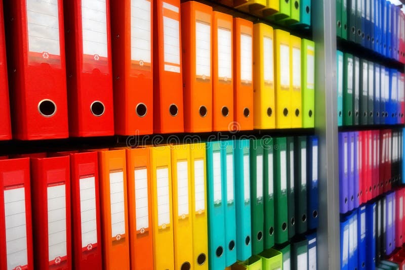 Colorful document files stock image. Image of organization - 186249095