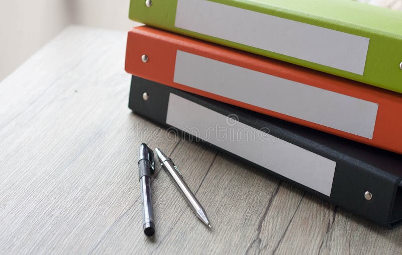 Colorful document binders stock image. Image of administration - 56868583