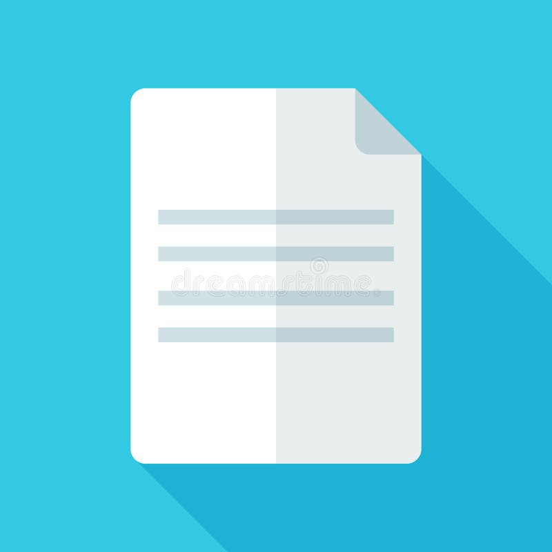 Colorful Document Icon in Modern Flat Style with Long Shadow. Vector ...