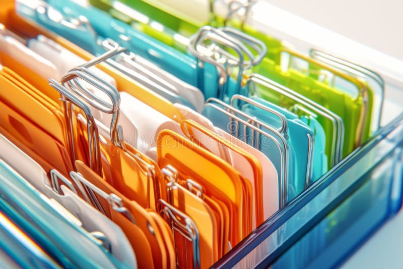 Colorful Document Organizers Filled with Assorted File Tabs in a Tidy ...