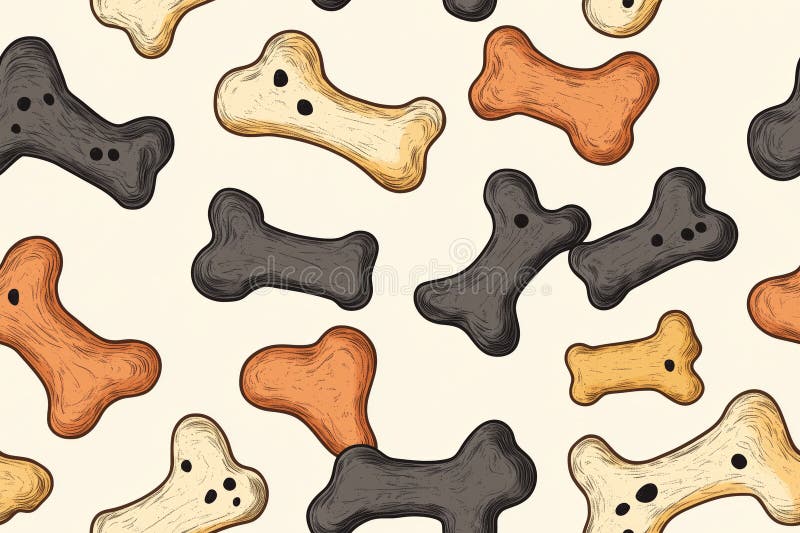 Colorful Dog Bone Doodles Create a Lively Seamless Pattern for Pet ...