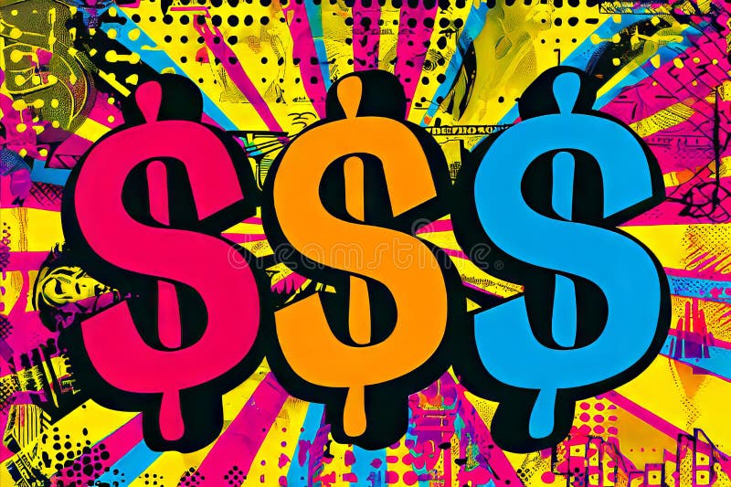 A Colorful Dollar Sign on a Bright Background Stock Photo - Image of ...