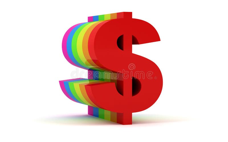 Colorful dollar sign stock illustration. Illustration of color - 33704948