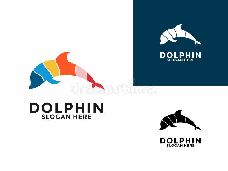 Colorful Dolphin Logo Design Vector Illustration, Dolphin Logo Icon ...