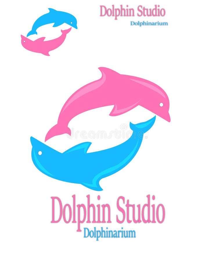 Two pink dolphins stock illustration. Illustration of waves - 28268472